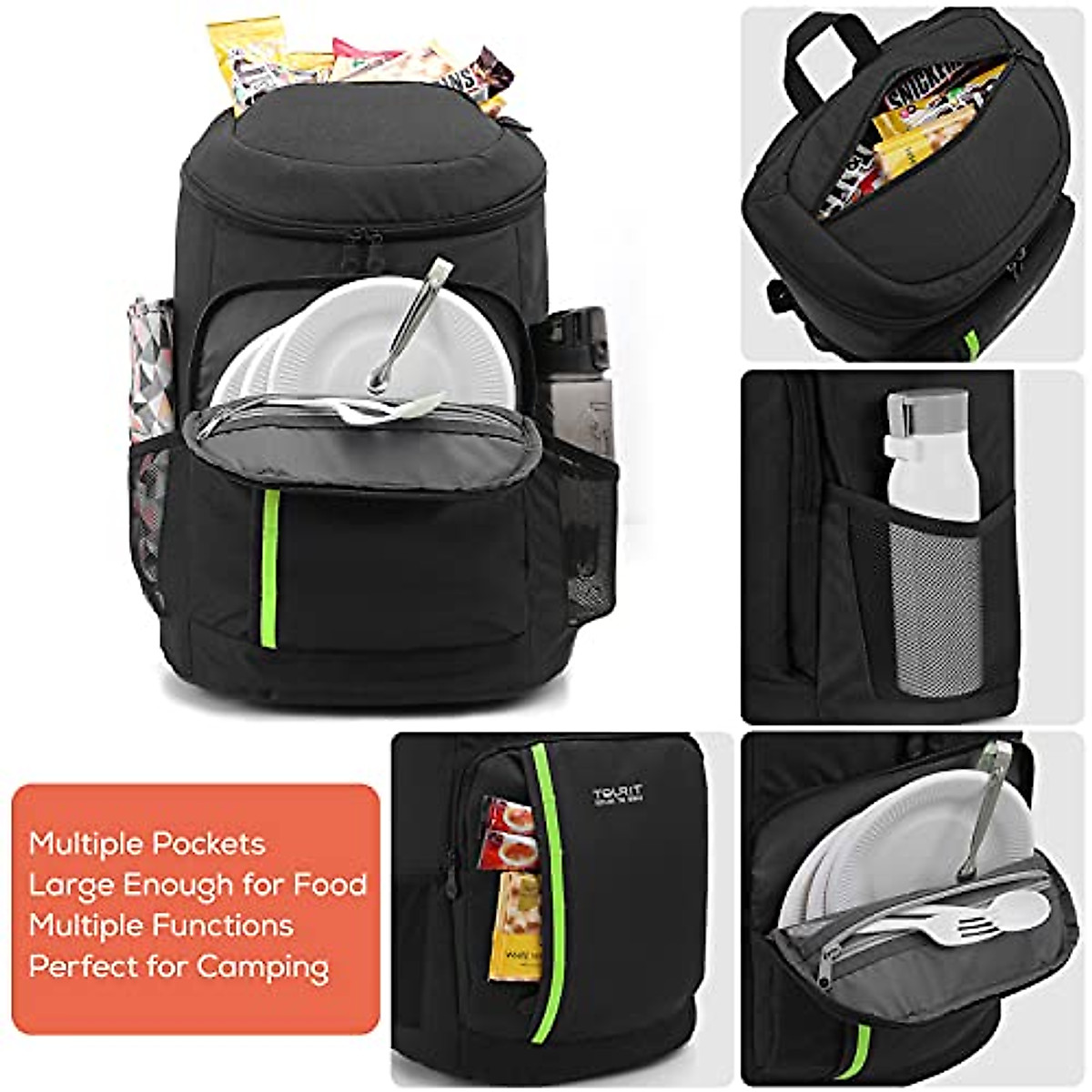 TOURIT Cooler Backpack 30 Cans Lightweight Insulated Backpack Cooler Leak-Proof for Men and Women