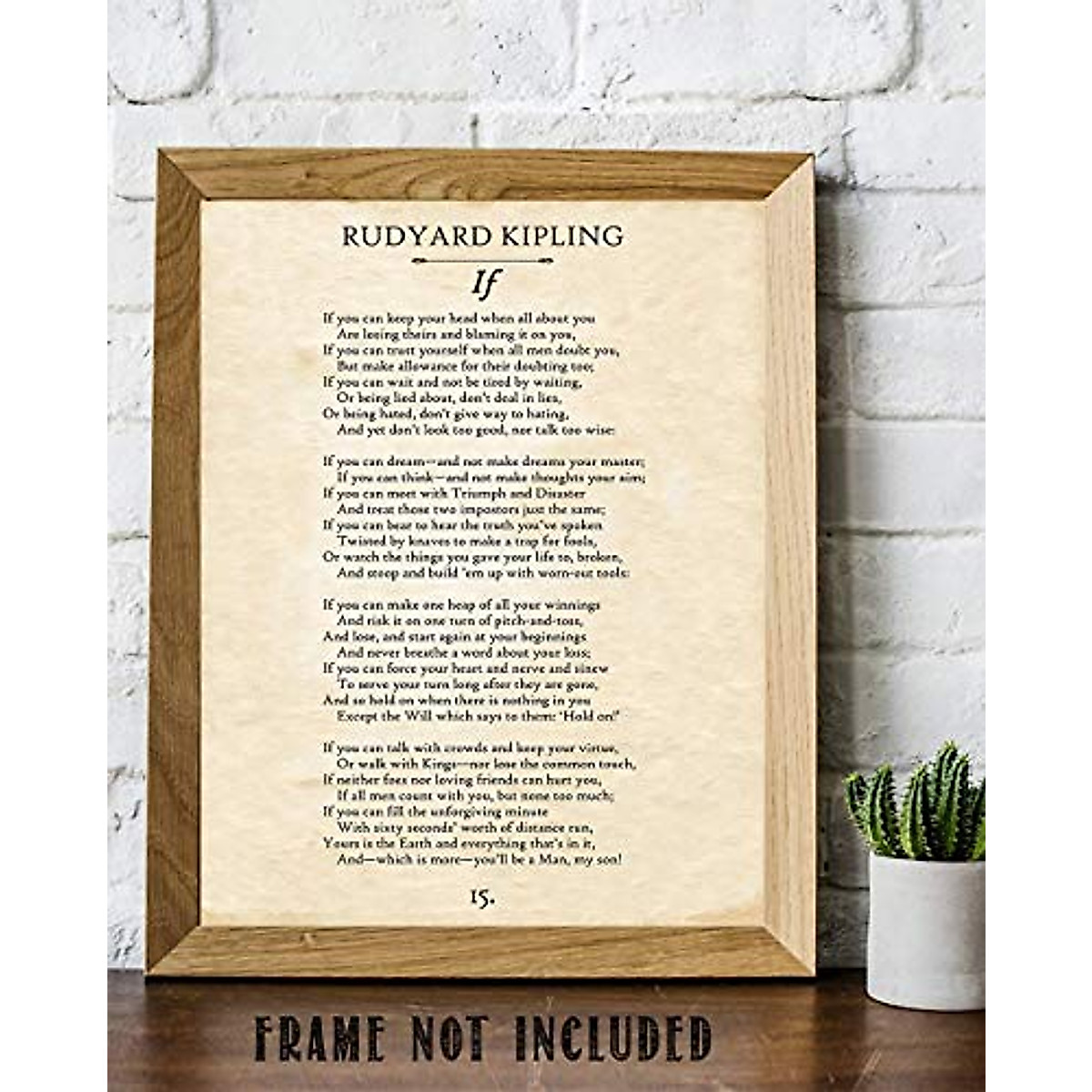 Rudyard Kipling - If - 11x14 Unframed Typography Book Page Print - Great Gift for Poetry Fans and Inspirational and Motivational Decor for Home and Office Under $15