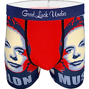 Good Luck Undies Men's Elon Musk Boxer Brief Underwear, Large
