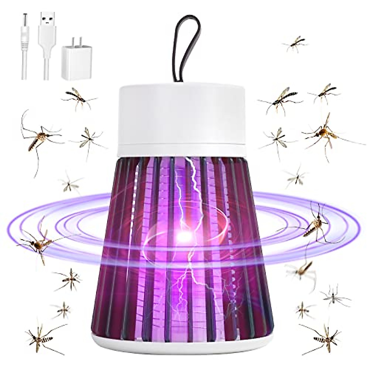 Bug Zapper Electric UV Insect Catcher Killer for Flies,Fly Trap Lamp Mosquitoes,Gnats & Other Small to Large Flying Pests for Home, Kitchen,Garden,Patio,Camping & More with Plug