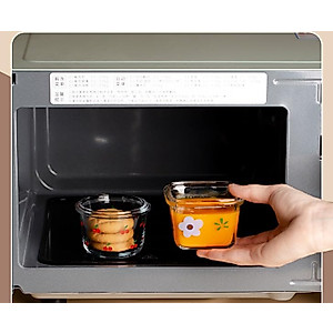 2 Pack 4 OZ Mini Glass Food Storage Containers Portable Small Food Jars with Airtight Locking Lid,Leakproof Reuseable Small Container for Food Portion,Dipping Sauce,Snack,Nut,Yogurt,Freezer Microwave Safe (pink)