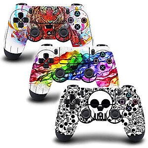 FOTTCZ [3PCS] Vinyl Skin for PS4/Slim/Pro Controller (Standard Edition), Sticker Decorate and Protect Device Surface, Group C