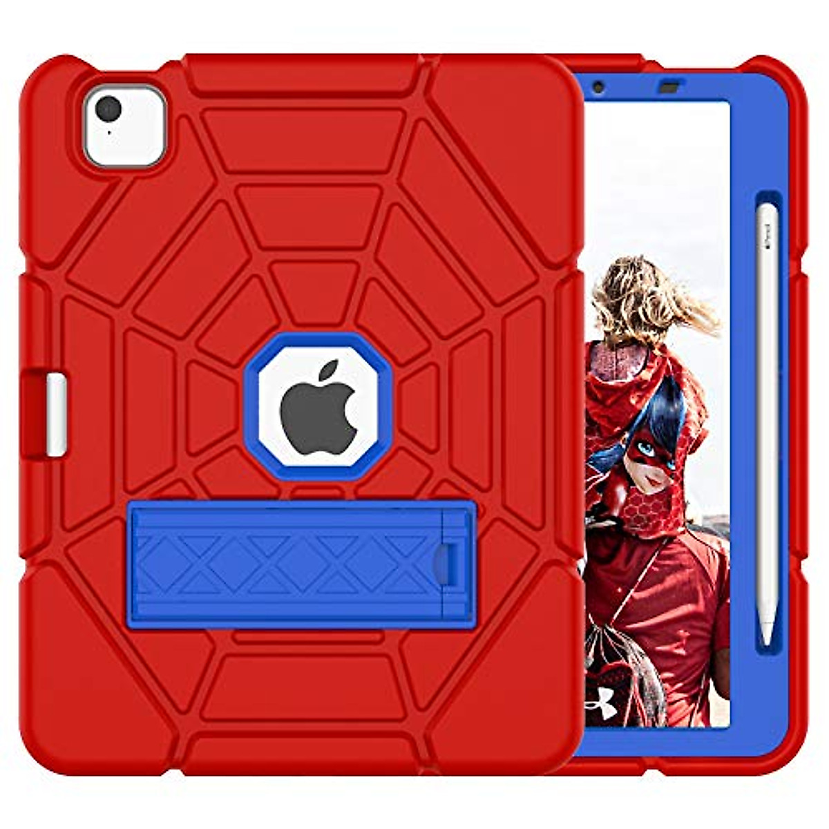 Grifobes for iPad Air 5th/4th Generation Case 2022/2020 10.9", for iPad Pro 11 inch 2022/2021/2020/2018 Heavy Duty Shockproof Rugged Cover with Pencil Holder Stand iPad Air 5 4 Gen for Kids Boy