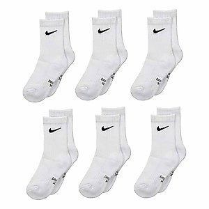 Nike Dri-Fit Performance Basic Crew (Toddler/Little Kid) White 5-7 (10 Toddler-3 Little Kid)
