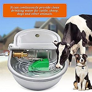 Automatic Livestock Waterer Dog Water Bowl Dispenser Stainless Steel Auto Outdoor Dog Water Bowl Self Filling for Cattle Cow Dog Horse Donkey Chicken Pets Goat