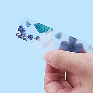 8 Sets Flower Acrylic Bookmarks Transparent Acrylic Bookmarks Cute Floral Bookmarks with Colorful Tassels for Women Teacher Kids Book Lovers