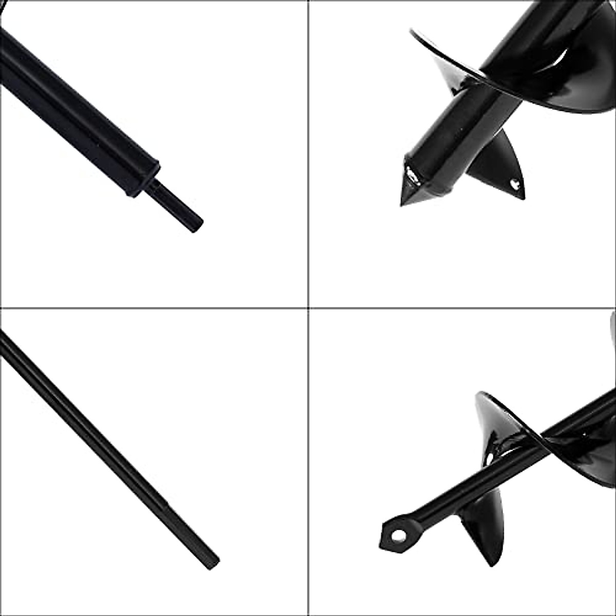 VASGOR Set of 5 Auger Drill Bit for Planting (1.6x16", 2x16", 2.6x16", 3x16", 3.5x16") - Easy Planter Garden Auger - Bulb & Bedding Plant Augers - Post Hole Digger for 3/8” Hex Drive Drill