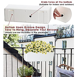 GardenBasix Elongated Self Watering Planter Pots Window Box 5.5 x 16 inch with Coconut Coir Soil Indoor Home Garden Modern Decorative Planter Pot for All House Plants Flowers Herbs 1, White 5.5" x16”