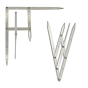 Golden Mean Calipers Stainless Steel Thrush Eyebrow Microblading Ruler Eyebrow Permanent Measure Symmetrical Tool Three-point Positioning Balance Ruler for Makeup Ratio Measure Fibonacci Gauge Tool