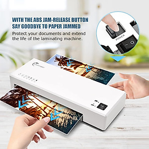 Laminator, 4 in 1 Laminator Machine with 40 Laminating Sheets, A4 Laminating Machine Hot and Cold with Paper Trimmer and Corner Rounder, 9 Inches Personal Thermal Laminator for Home School Office