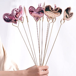 30pcs Metal Wire Floral Place Card Holder, Photo Clip Round Flower Favor Card Holder Metal Wire Photo Memo Holder Metal for Shower Party Favor