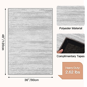 Office Chair Mat for Carpet & Hardwood Floor, 2.62 lbs Anti-Slip Hi-Q Desk Chair Mat for Hardwood&Low-Carpeted Floors, Easy to Clean Desk Floor Mat for Office Chair on Hardwood Floors 48" x 36"