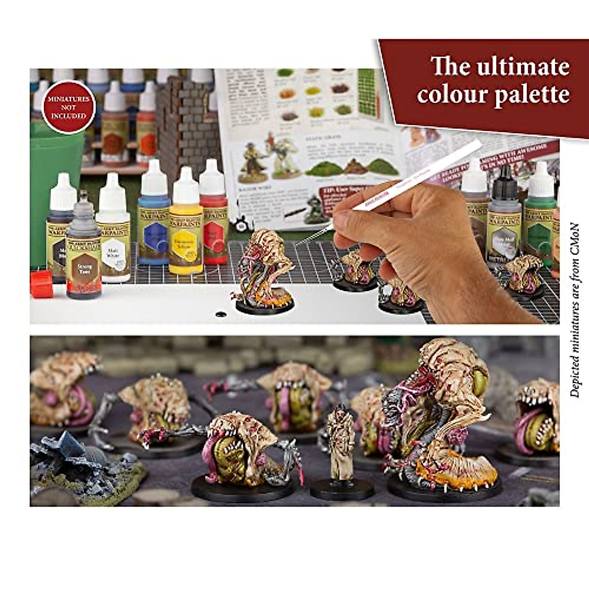 The Army Painter - Wargamers Complete Upgrade Miniature Paint Sets - Acrylic Model Paints for Plastic Models, 74 Warpaints - 57 Acrylic, 3 Metallic, 7 Effects Warpaints for Models,7 Quickshade Washes