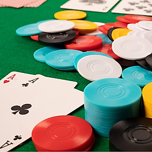 Brybelly 100-pack Interlocking Poker Chip Set - 2 Gram Lightweight Plastic Chips for Texas Hold Em Poker, Card Games, Casino Night, Mathematics Counting Learning, Large Bingo Markers (Red)