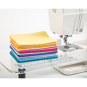 Connecting Threads Beginner Lap Throw Quilt Kit (40.5" x 56.5") - Half-Square Triangle Fun (Rainbow)