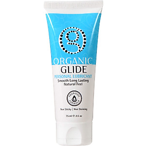 Organic Glide Natural Personal Lubricant, Probiotic Edible Lube. Parabens, Glycerin, Flavorings Free - for Men Women and Couples. Best for Menopause and Sensitive Skin