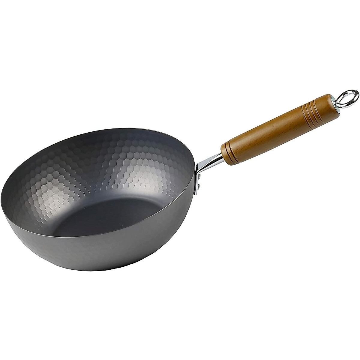 JapanBargain 4965, Small Peking Wok Stir Fry Pan Japanese Induction Cookware Traditional Chinese Nonstick Iron Wok 20cm, Made in Japan (7.8-inch)