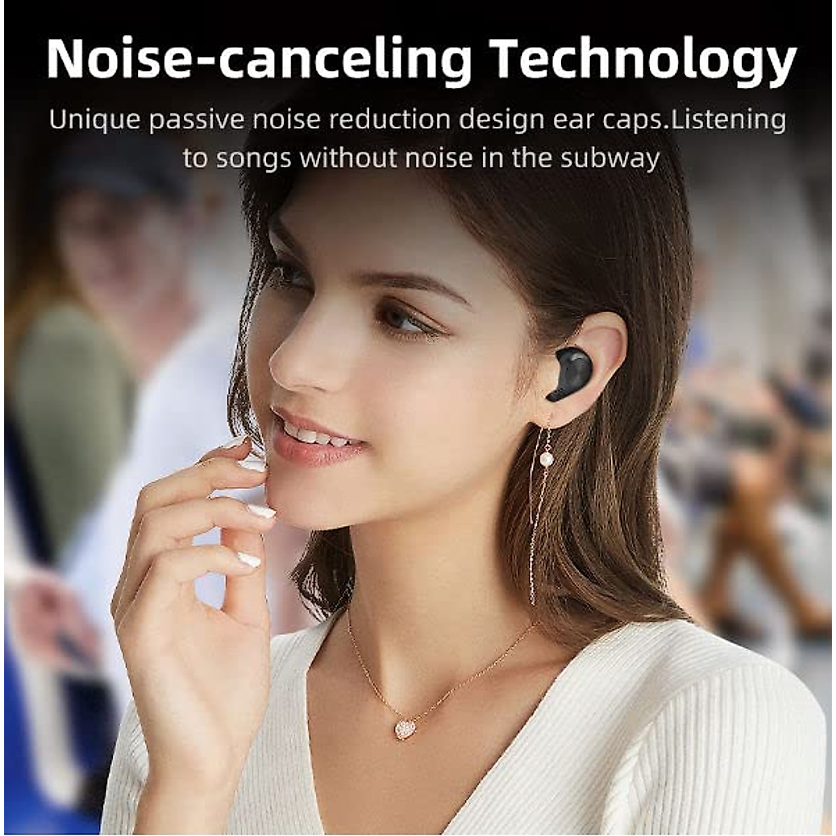 Lotus T1 True Wireless Bluetooth Earbuds with Microphone - in-Ear Bluetooth Headset Premium Sound with Deep Bass (White)