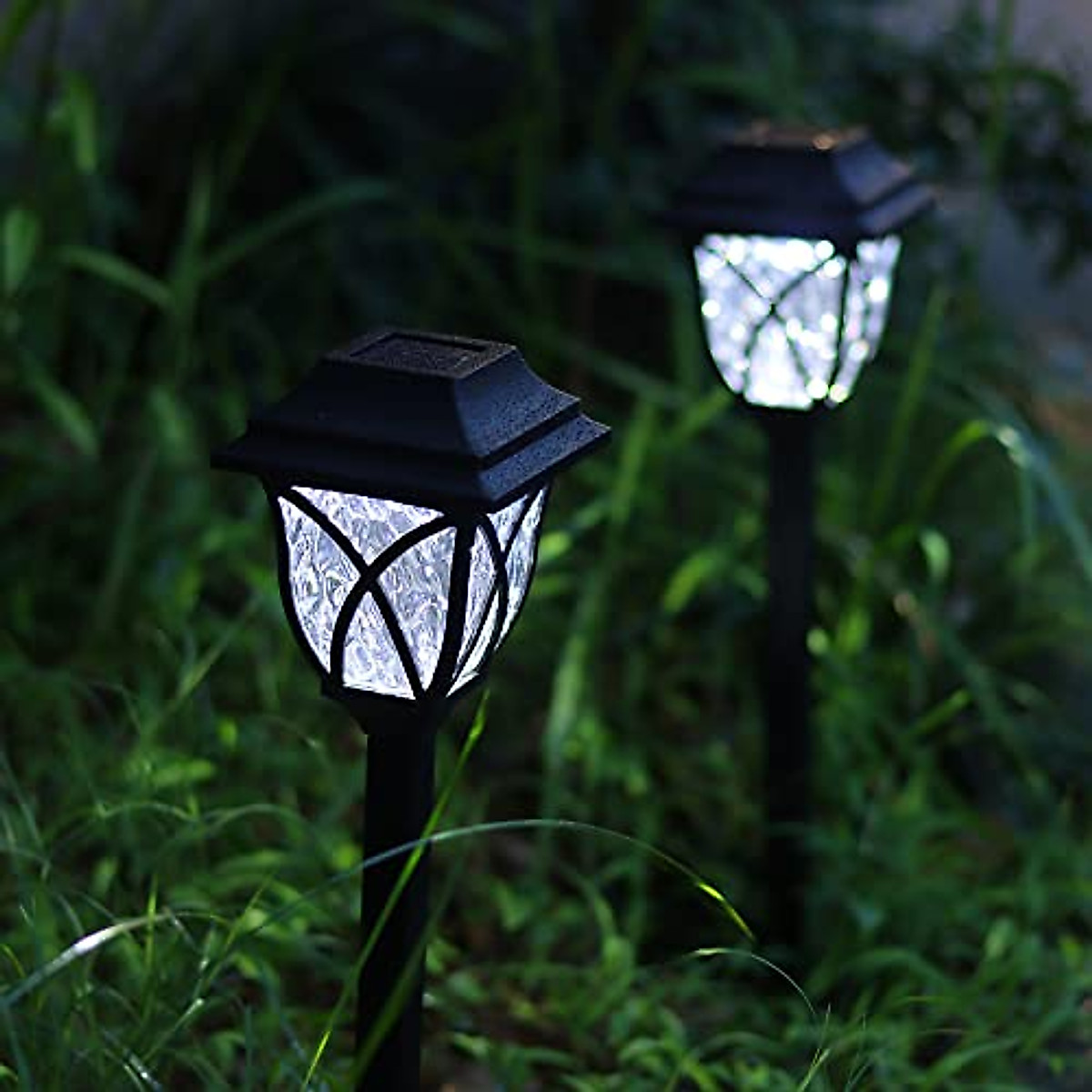 Yomxjs 6 Pack LED Solar Landscape Garden Lights Solar Pathway Lights Outdoor, Waterproof Solar Powered Pathway Lights for Yard, Patio, Landscape, Walkway (Cool White)