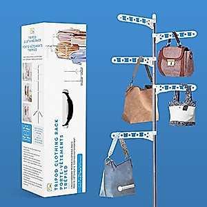 Home Spirit Tripod Clothing Rack, Indoor Clothes Drying Rack for Laundry, Foldable for Storage, Adjustable Height Up to 74", Five Removable Adjustable Hangers, Holds Up to 36 Garments