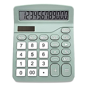 MIEDEON Mint Green Grey 12-Digit Solar Scientific Calculator Desktop Financial Office Computer Calculators Large Display Office Calculators Cute Calculator (Color : Green)