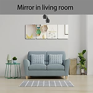 Shatterproof Kids Wall Mirror Tiles,4Pcs 10"x10" Self Adhesive Acrylic Mirror, Safe Unbreakable Plastic Mirror for Toddler,Frameless Small Mirror,Plexiglass Long Mirror for Classroom,Children's room