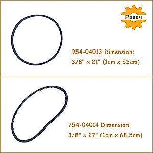 954-04013 Belt with 754-04014 Belt Kit for Compatible with MTD Compact Snowthrowers 2007 and Newer Replacement 754-04013, 954-04014, Snowthrower Auger Drive V Belt (2 Pack)