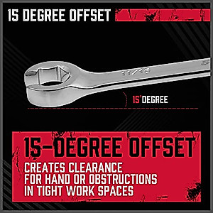 4-Piece Flare Nut Wrench Set - SAE Brake Line Wrench 1/4, 5/16, 3/8, 7/16, 1/2, 9/16, 5/8, 11/16-inch, Professional Offset Heads, Portable Organizer Pouch Included