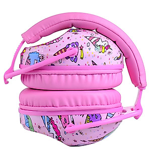 Hocazor HZ015 Kids Ear Protection-SNR 27dB Safety Earmuffs Durable Composite Material Hearing Protector Girls Noise Cancelling Headphones - Pink Ice Cream