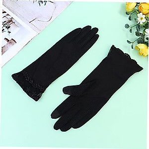 BESPORTBLE 1 Pair Working Gloves for Women Work Glove Sun Protection Gloves for Women Ladies Lace Gloves Spf Gloves Womens Glives Breathable Gloves Hand Protector Protective Gloves Work Black