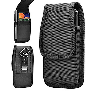 Tiflook for Samsung Galaxy S22 Ultra S23 S21 S20 FE S10 S9 S8 A12 A32 A52 A02S A13 Note 20 Ultra Note 10 Plus Holster Belt Case with Clip Heavy Duty Rugged Nylon Cell Phone Pouch Card Holder,Black
