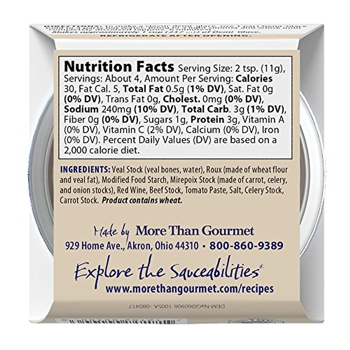 More Than Gourmet Classic French Demi Glace, Veal, 1.5 Oz