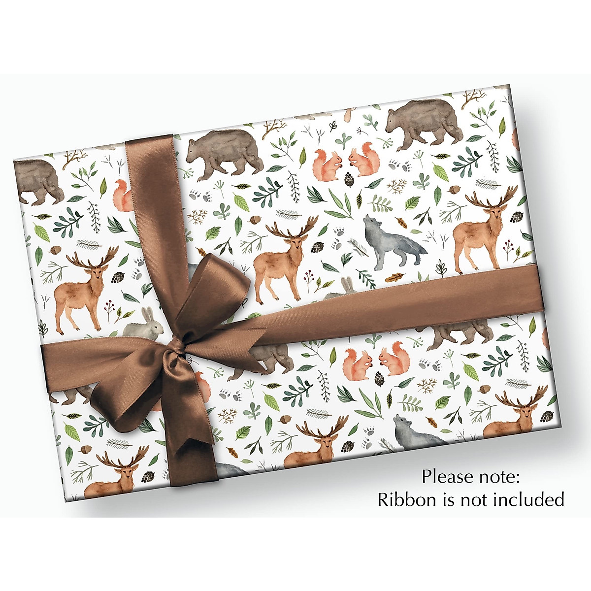 Stesha Party Woodland Wrapping Paper Forest Animal Baby Gift Wrap - 30 x 20 Inch (3 Sheets)