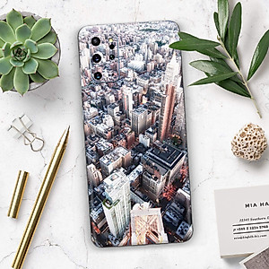DesignSkinz Vintage Aerial Cityscape Protective Vinyl Decal Wrap Skin Cover Compatible with The Samsung Galaxy S20 (Screen Trim & Back Glass Skin)