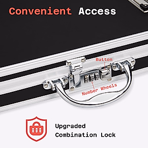 Sooez Locking Clipboard Storage Box, Heavy Duty Clipboard with Storage, Aluminum Locking Briefcase with Handle, Combination Lock Box Maximum Security, Large Capacity for 400 Paper Sheets & Tablet