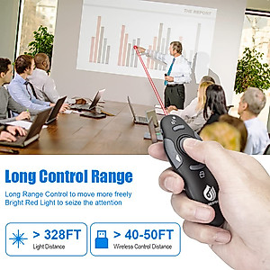 AMERTEER Wireless Presenter, PPT Controller Presentation Remote Control Laser Pointer USB Mouse Clicker Flip Pen