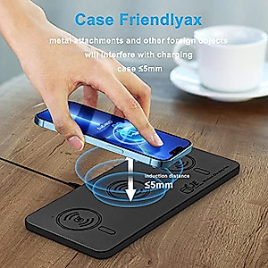 15W Wireless Charger, JE Make IT Simple 3 in 1 Wireless Charging Station,Mag-Safe Charger,Wireless Charging pad Multiple Devices for iPhone 14/13/12/SE/8/Samsung/Other Wireless Charging Andriod Phone