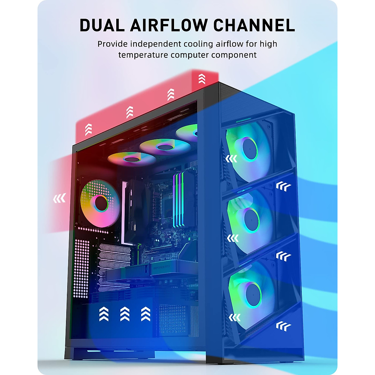 Segotep T3 Black Mid-Tower ATX Gaming PC Case, Support Top & Side 360mm Radiators, GPU Snap-On Opening & Closing Front Panel, Type-C Ready, Tool-Free Disassemble (Pre-Install One ARGB & PWM Fan)