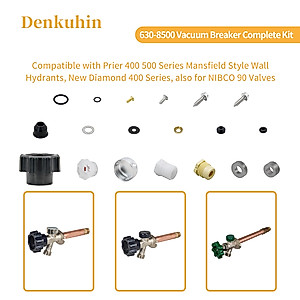 Denkuhin 630-8500 Wall Hydrant Complete Service Kit Compatible with Faucet Repair Kit 500 400 Series, Replacement for Vacuum Breaker Repair Kit