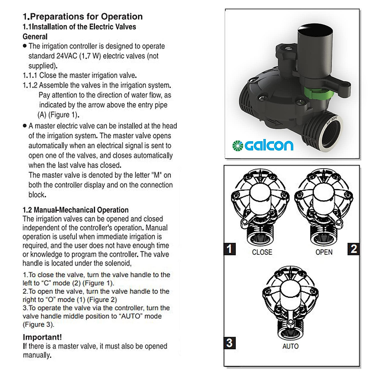 Galcon YLZ 3/4-inch Solenoid Globe Valve AC 24V FPT Irrigation Control Inline w/Flow Control Reinforced Plastic, Drip Irrigation, Greenhouse Residential & small Commercial Sites GAVASY312Q9