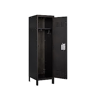 STANI Metal Locker, Metal Cabinet for Home Office, Metal Storage Locker with Doors and Shelves, Lockable File Cabinet Organizer Coat for Gym, School, Office