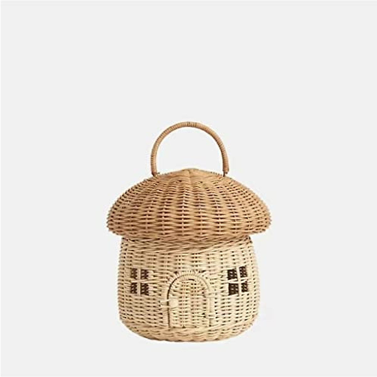 Rattan Storage Basket Decorative Woven Basket with Lid, Woven Handle Basket for Shelf Organizer, Decorative Box for Baby Kids Room.