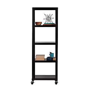 Space Solutions RTA 72-inch High Mobile 5-Shelf Metal Bookcase Black