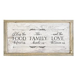 Rustic Wall Art Wood Framed Farmhouse Kitchen Food is Homemade Love and Family Sothern Charm Decor Inspirational Motivation (10" x 19")