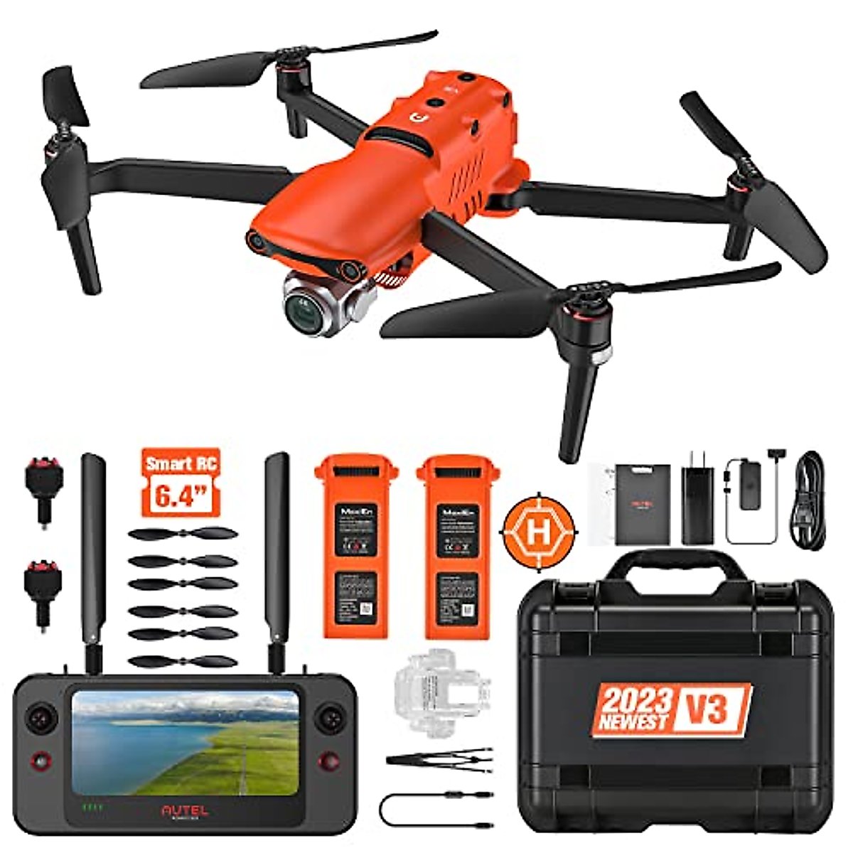 [Version 3] Autel Robotics EVO 2 PRO V3 Rugged Bundle, Son-y 1" CMOS Sensor & 12-Bit Image 6K HDR Video EVO II Pro V3, 15KM Video Transmission, Moonlight Algorithm 2.0 (ISO 44000) for Stunning Night Scene, 360° Omnidirectional Obstacle Sensing, 40 Mins Fl