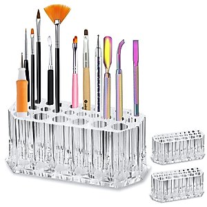 BY ALEGORY Acrylic Nail Art Tool Organizer Storage for Storing Pro Beauty Finger Nailcare Art Kit Tools Makeup Display Case Refillable Container Holder Organization (2)