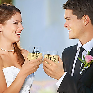 Futtumy Ring Finger Est 2024 Wine Glasses and Whisky Glasses, Wedding Gifts for Couples, Bridal Shower Gifts, Bride and Groom Gifts, Engagement Gifts for Couples Mr. Mrs. His Hers Bride To Be