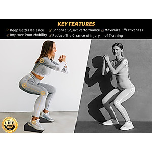 Harderwill 5 In 1 Yoga Foam Wedge Blocks (Pair), Calf Raise Block, Yoga Knee Pads Set, Calf Stretcher, Yoga Wrist Support, Balance, Pushup, Fitness, Pilates, Heel Stretcher, Squat Wedge With Gym Bag