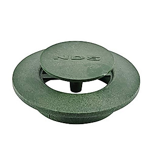NDS Pop-Up Drainage Emitter with Elbow, For 3 in. Drain Pipes, Green Plastic