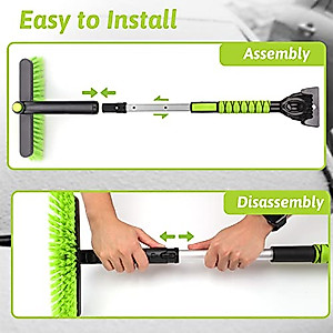 Yougfin 33" Ice Scraper for Car Windshield, Snow Brush, 2 in 1 Snow Removal for Cars with Foam Grip and 360° Pivoting Brush Head for Auto Truck SUV